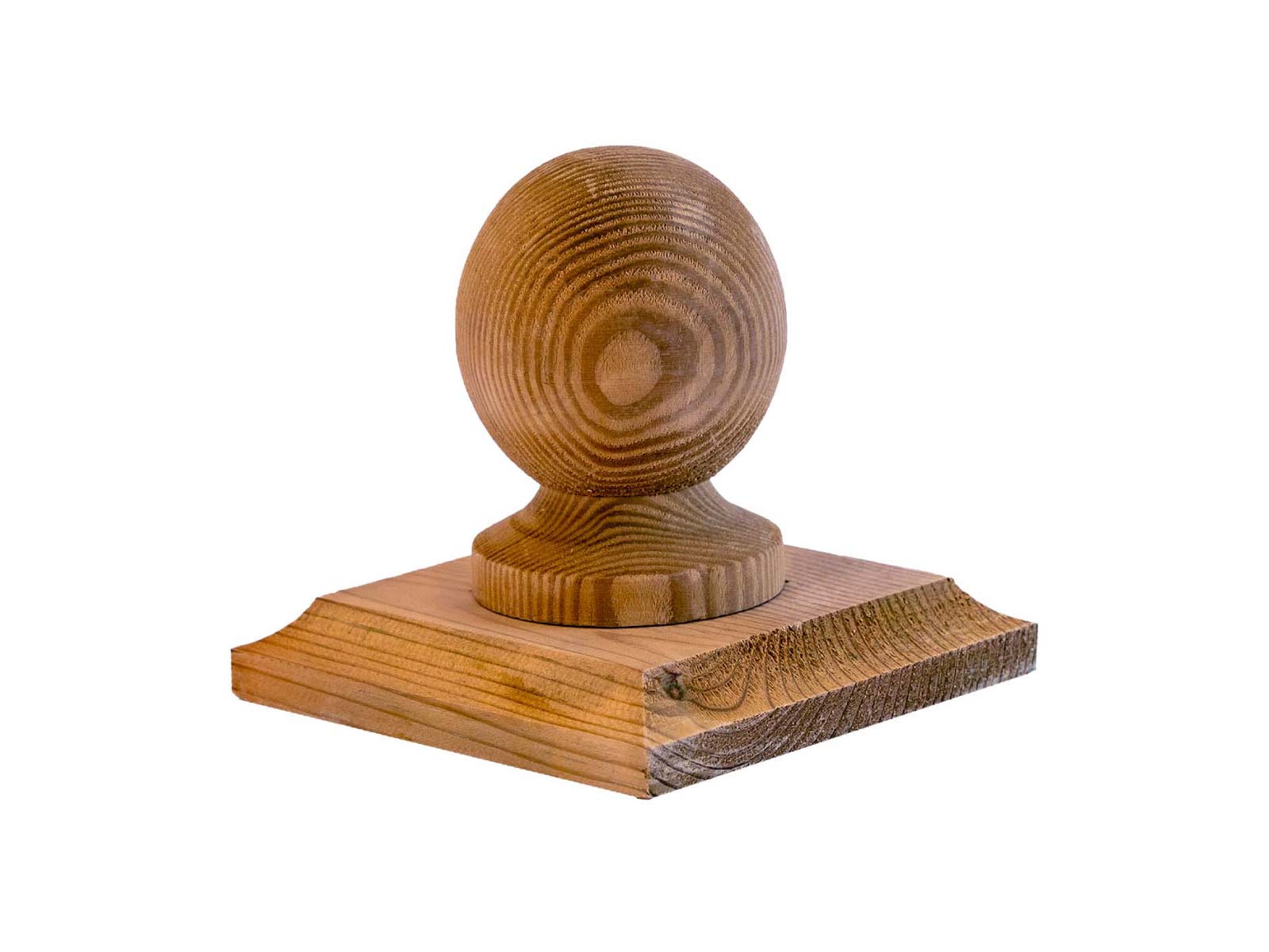 120 x 120mm Brown Treated Post Cap & Finial - Postsaver Shop